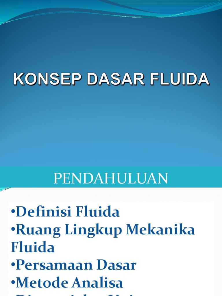 Pertemuan 1 Konsep Dasar Fluida | PDF