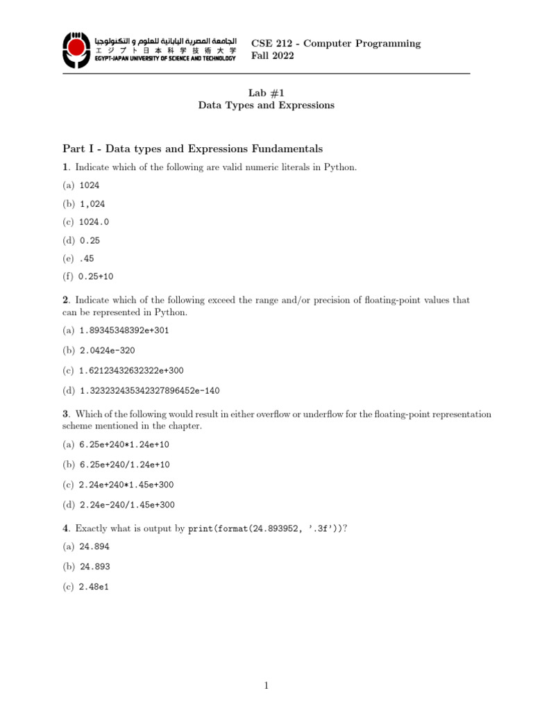 Programming Lab1 | PDF Programming Lab1 | PDF