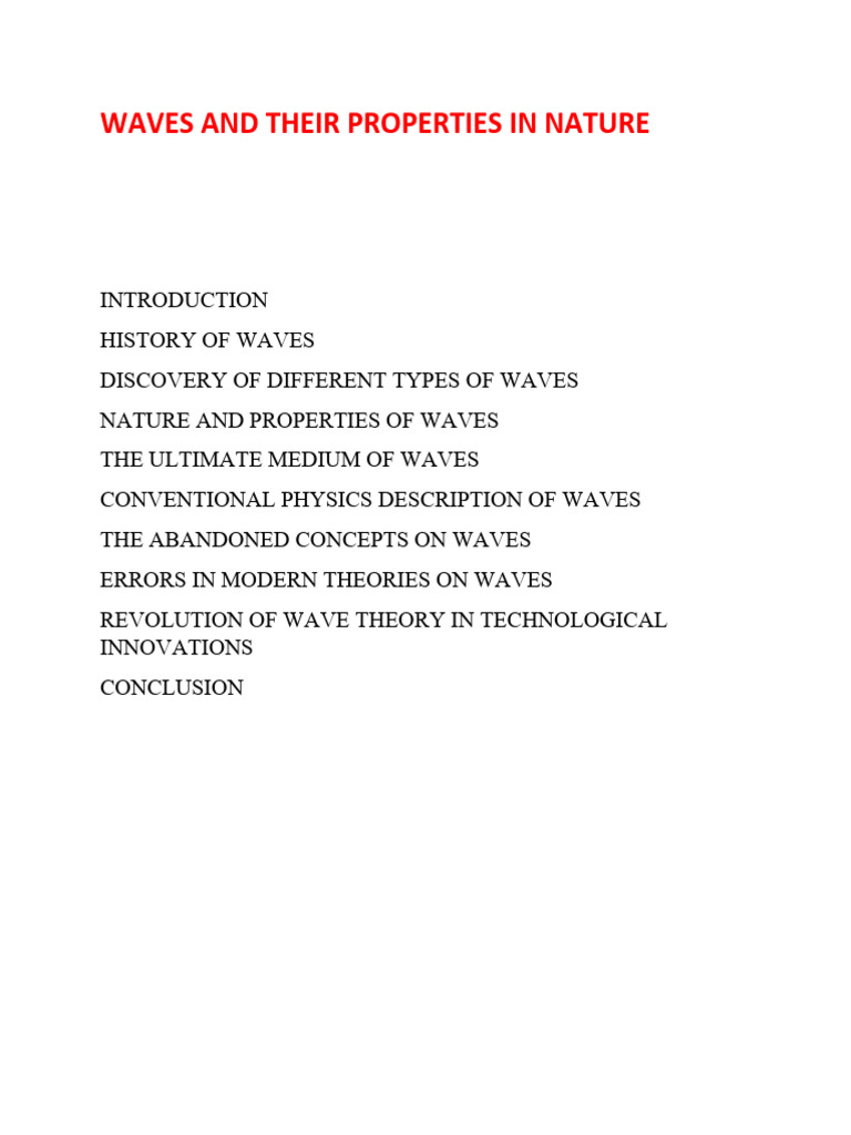 Waves and Their Properties in Nature | PDF | Waves | Luminiferous Aether
