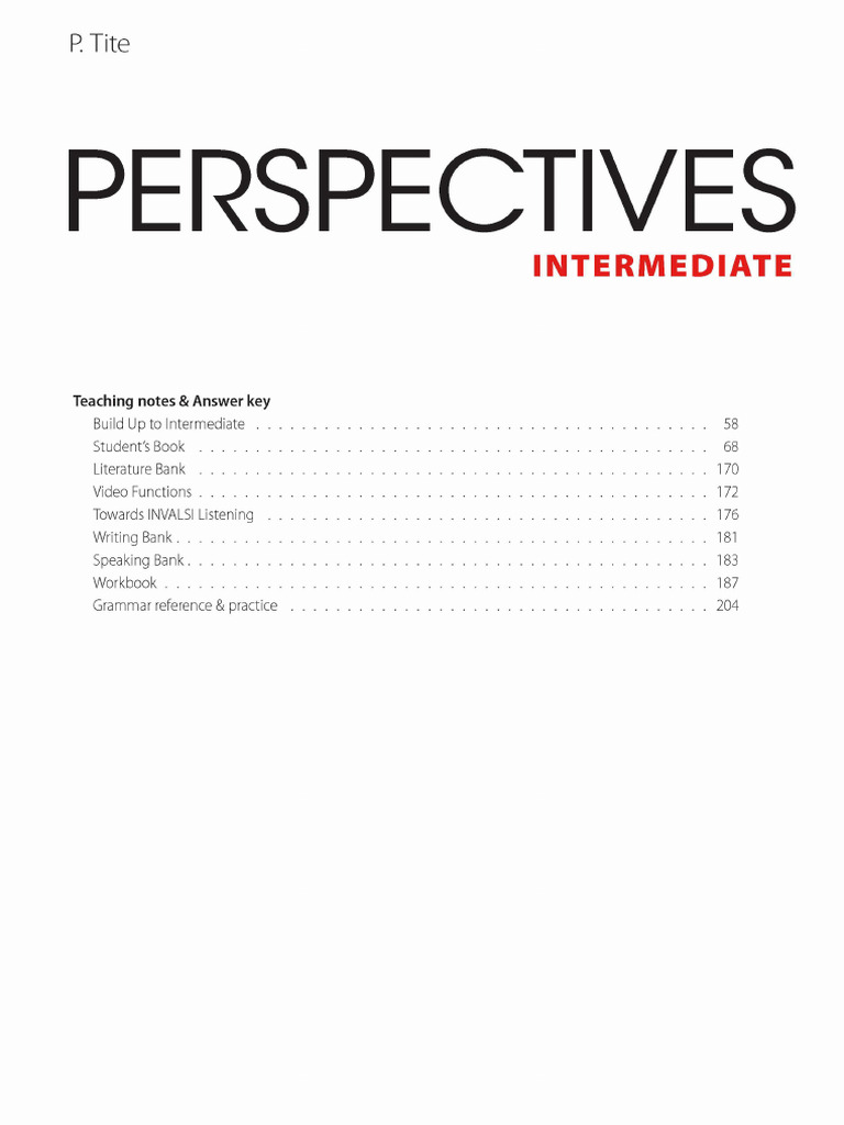 Perspectives Intermediate Teachers Book | PDF