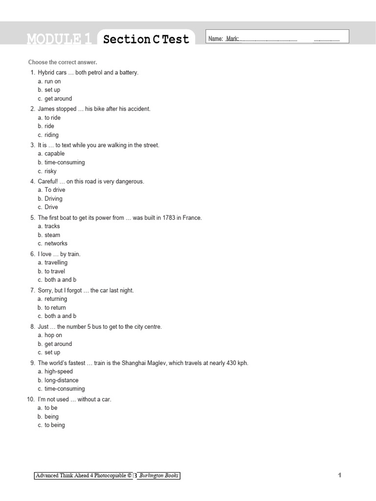 03AdvancedThinkAhead4 Mod1 SecC | PDF