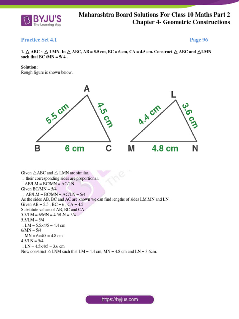 Msbshse Sol Class 10 Maths Part 2 Chapter 4 | PDF