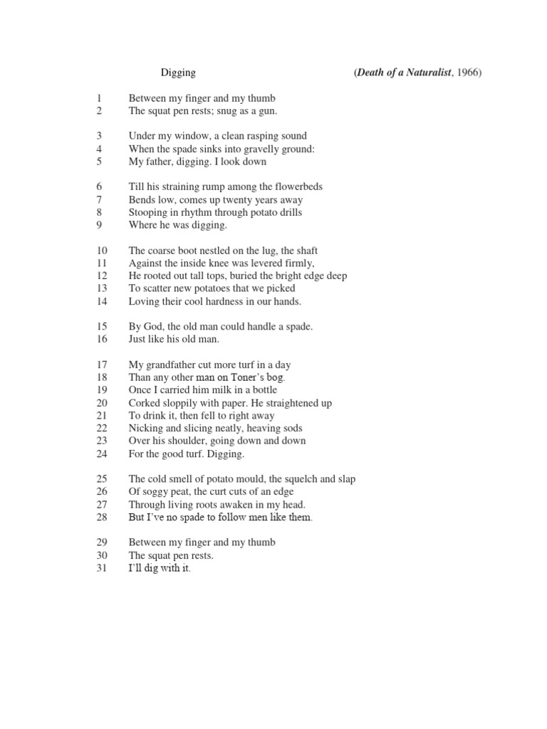 Heaney Poems Numbered | PDF | Frog