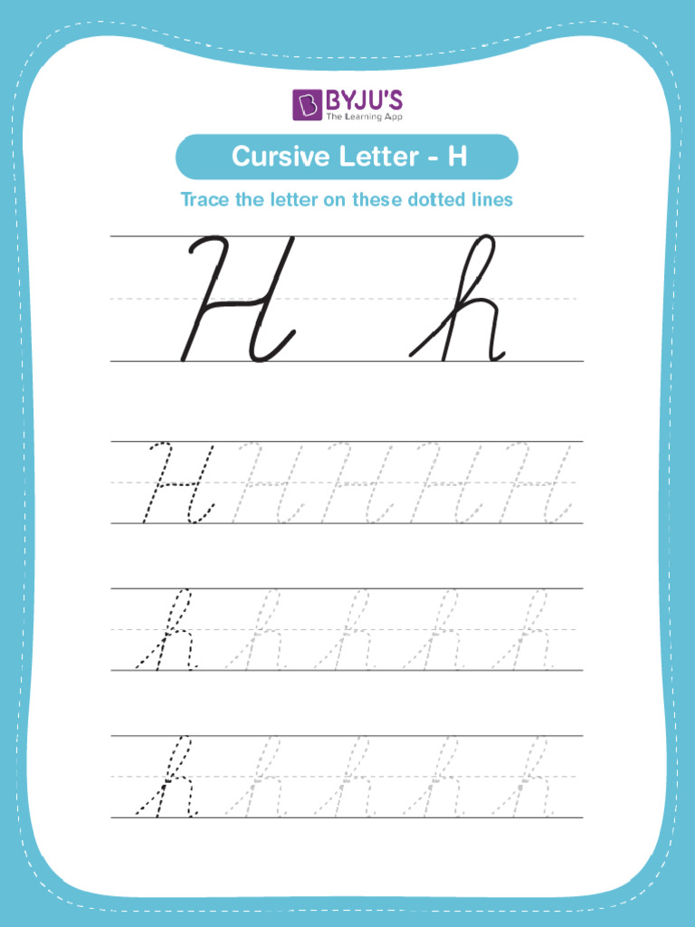 Cursive Letter H 05 | PDF