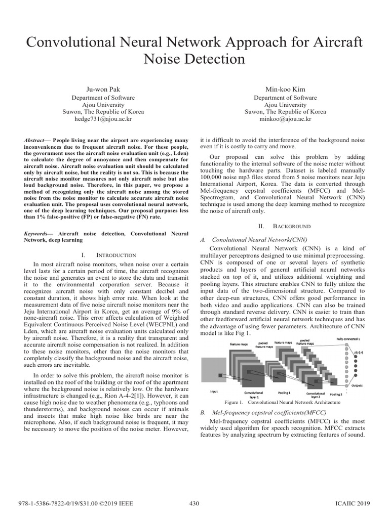 Convolutional Neural Network Approach For Aircraft Noise Detection | PDF | Deep Learning ...
