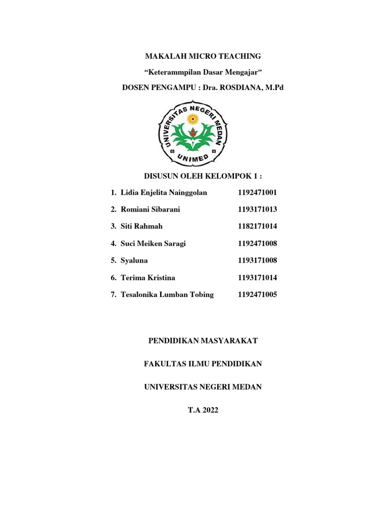 Makalah Micro Teaching 3 Kel 1 | PDF