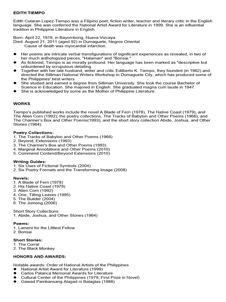 Edith Tiempo | PDF