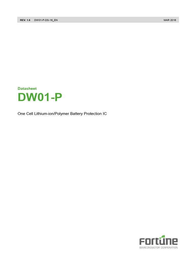 DW01 P DataSheet | PDF