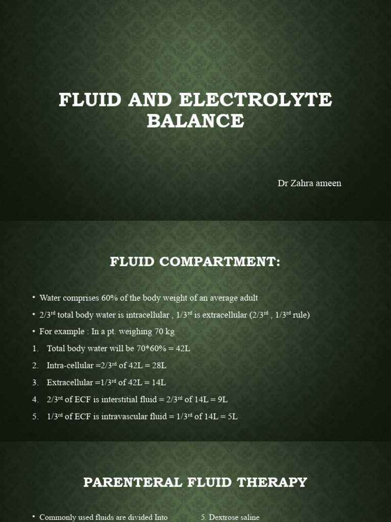 Fluid and Electrolyte Balance | PDF