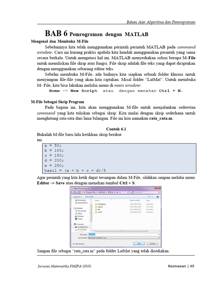 BAB 6 Pemrograman Dengan MATLAB | PDF