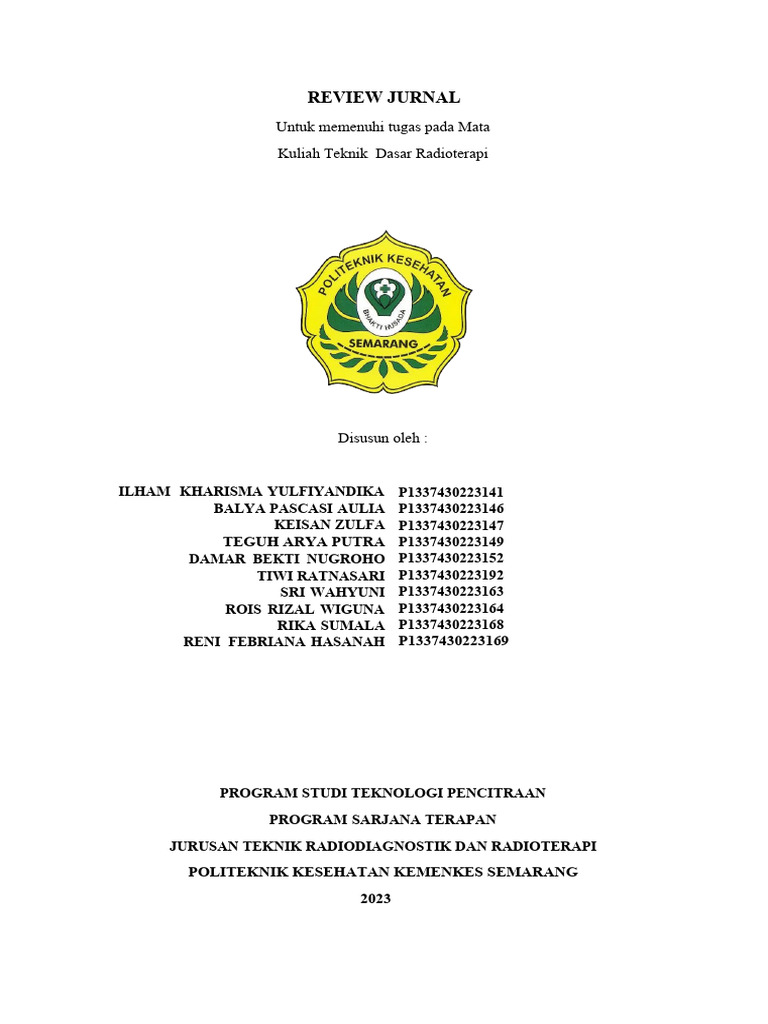 KELOMPOK 3 Dasar Teknik Radioterapi | PDF