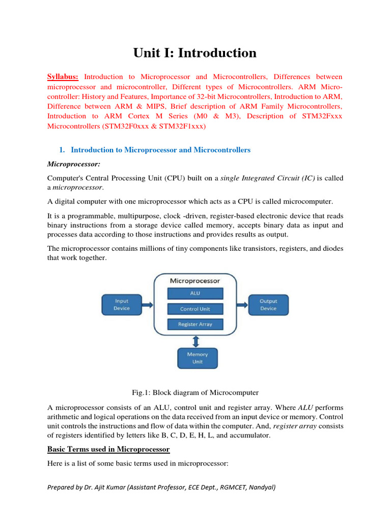 Unit 1-ARM Notes | PDF