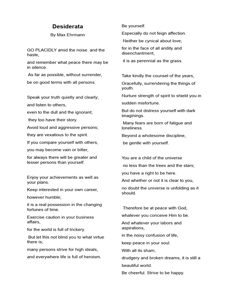 Desiderata | PDF