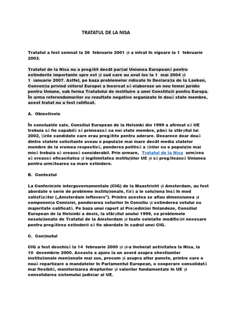 Tratatul de La Nisa | PDF