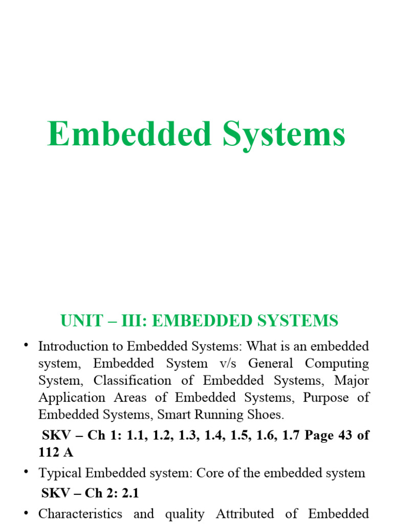 EMBEDDED SYSTEMS - MSC Sem III (Final) | PDF