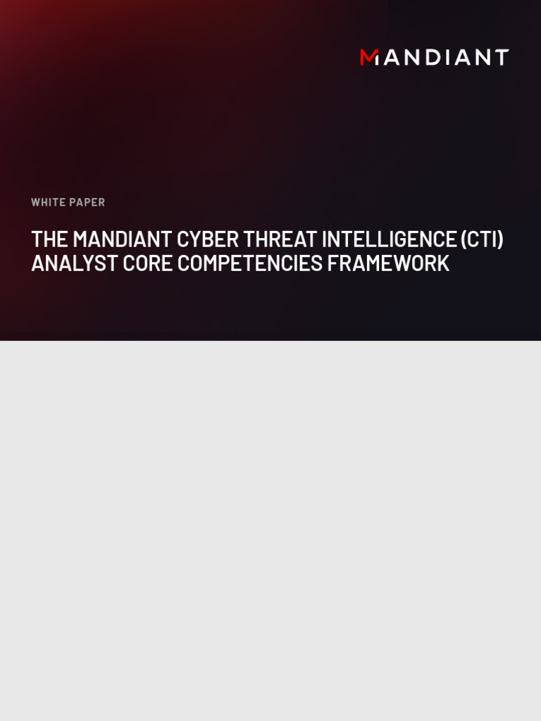 Mandiant CTI Analyst Competencies Framework | PDF