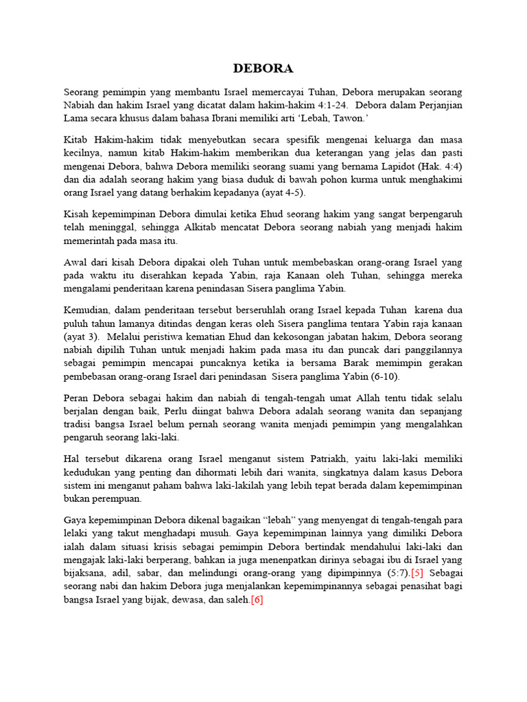 DEBORA (Tokoh Alkitab) | PDF