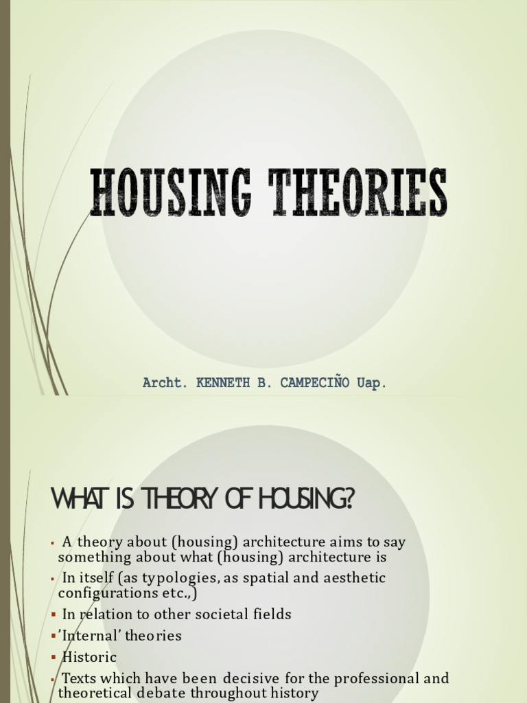 Housing Theories | PDF | Theory | Well Being