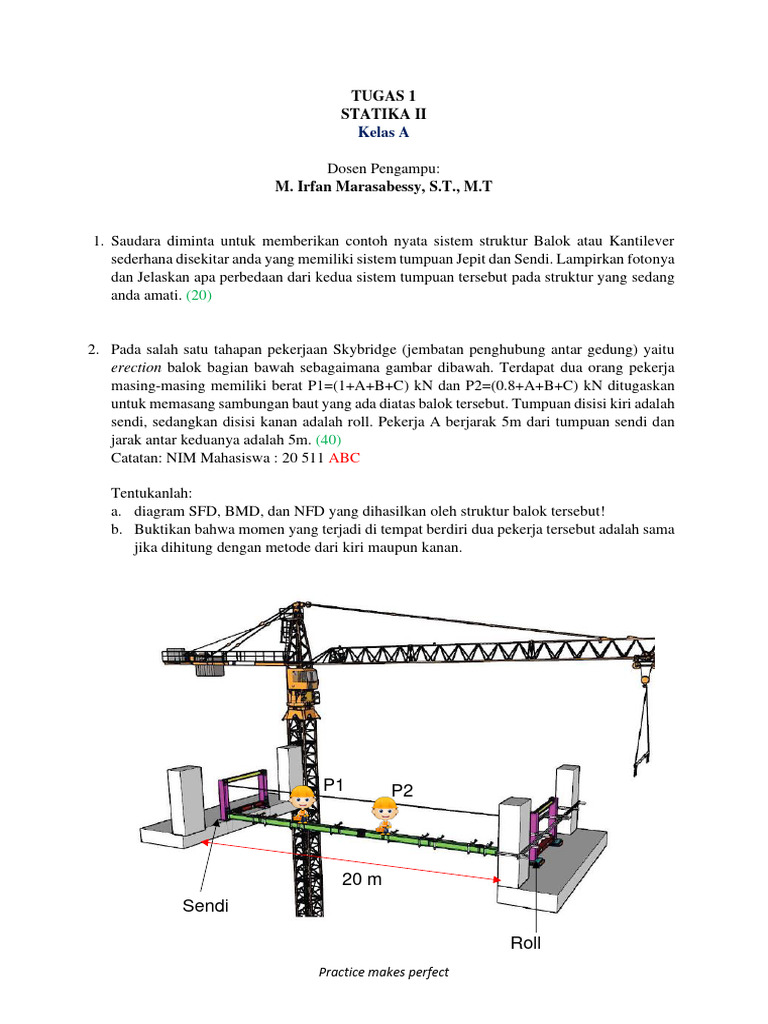 Tugas 1 (Statika Ii) | PDF