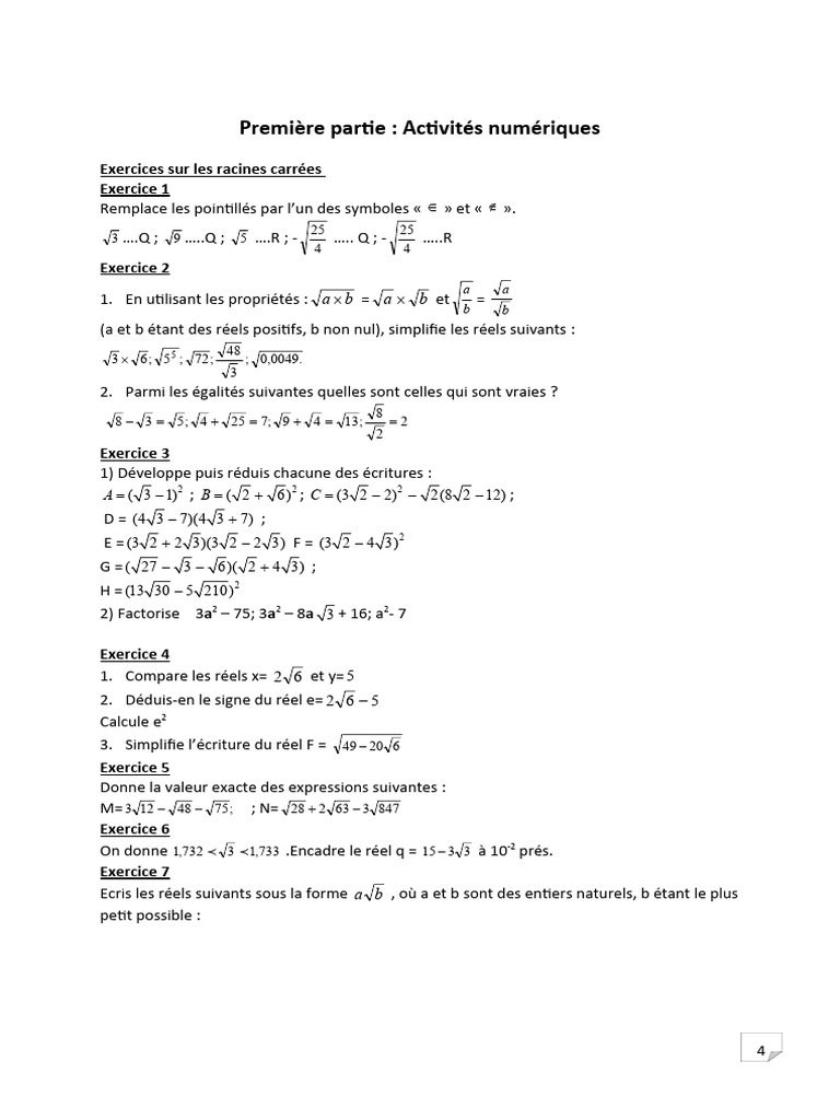 Recueil Exos Math 3 | PDF