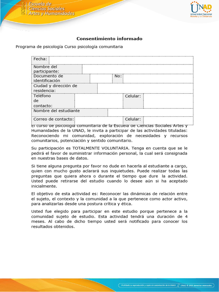 Formato Consentimiento Informado | PDF