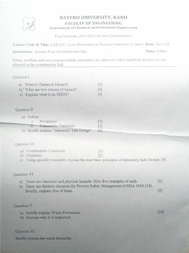 500 Level Past Questions | PDF