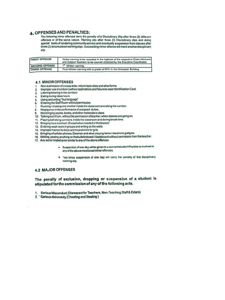 ICS F84 Students' Rule Book | PDF