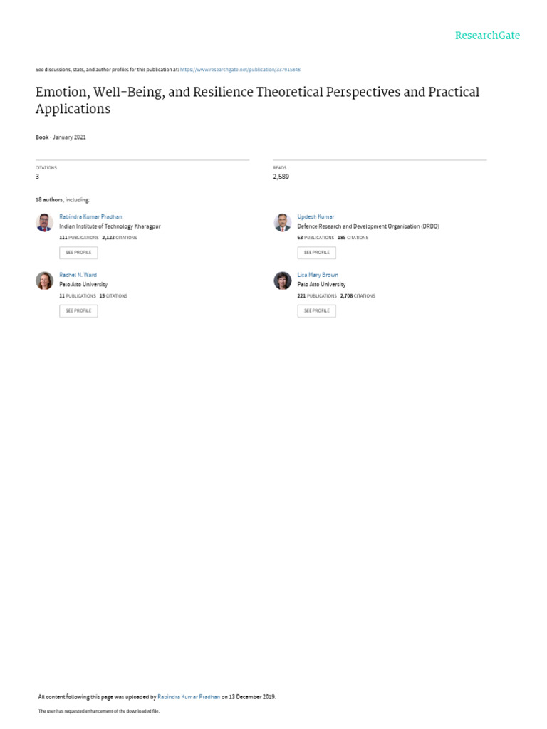 EmotionWell BeingandResilienceNBA | PDF | Psychological Resilience | Mental Health