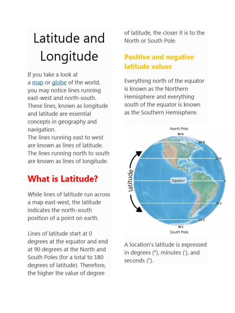 Latitude and Longitude | PDF