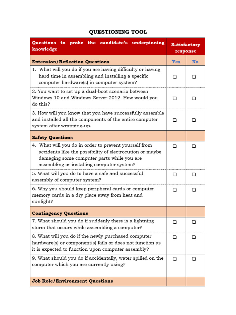 Questioning Tool Pdf