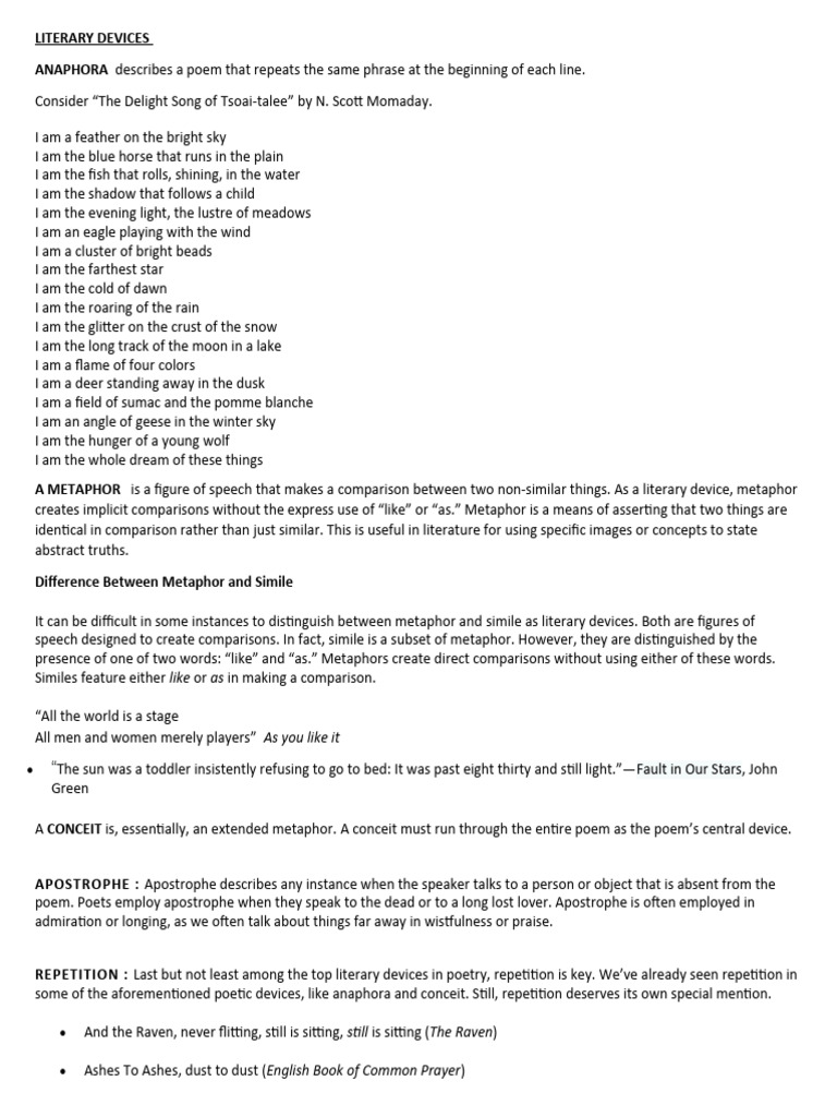 Literary Devices | PDF