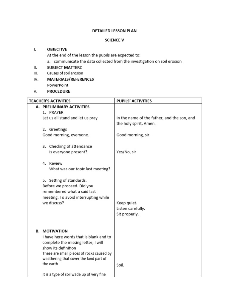 Detailed Lesson Plan s5 | PDF