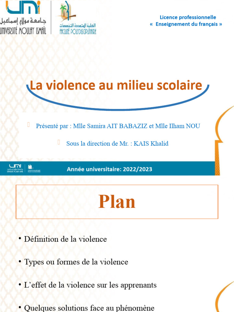La Violence Au Milieu Scolaire Révisée | PDF