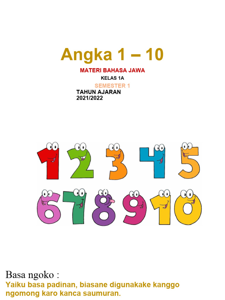 Bahasa Jawa - Angka | PDF