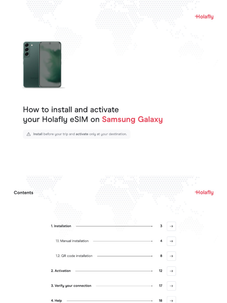 How To Install and Activate Your Holafly ESIM On Samsung Galaxy | PDF