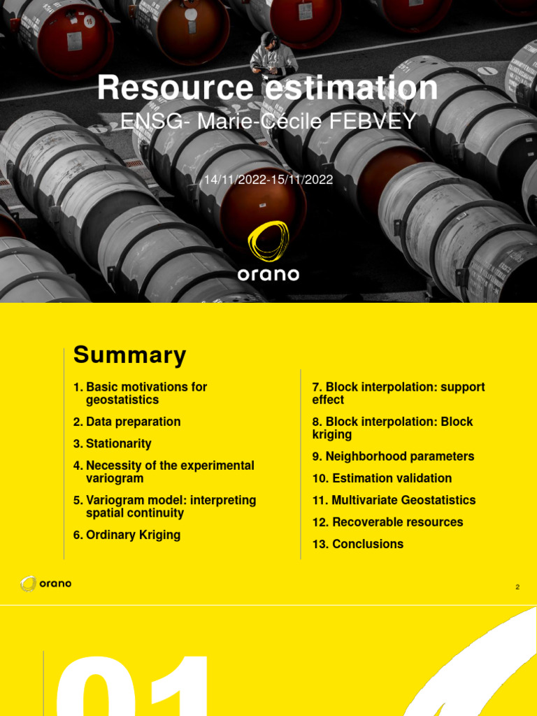 Formation ENSG Geostatistics ORANO v2 | PDF