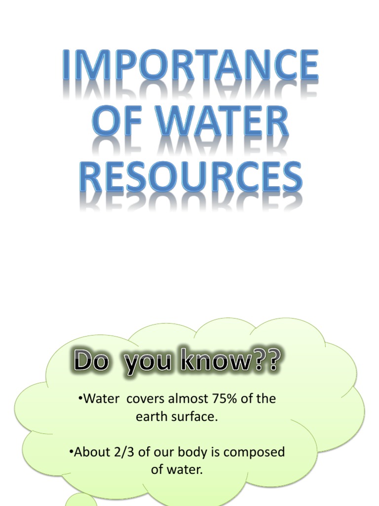 Importance of Water Resources | PDF | Science & Mathematics