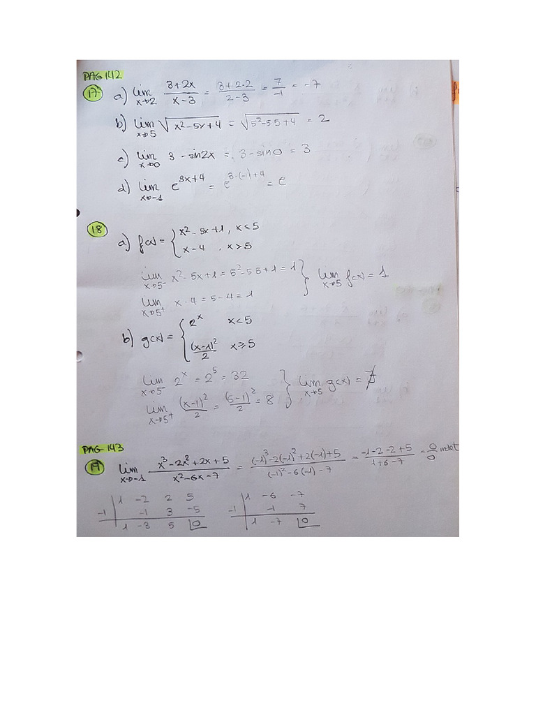 6.6 Exercicis Límits en Un Punt | PDF