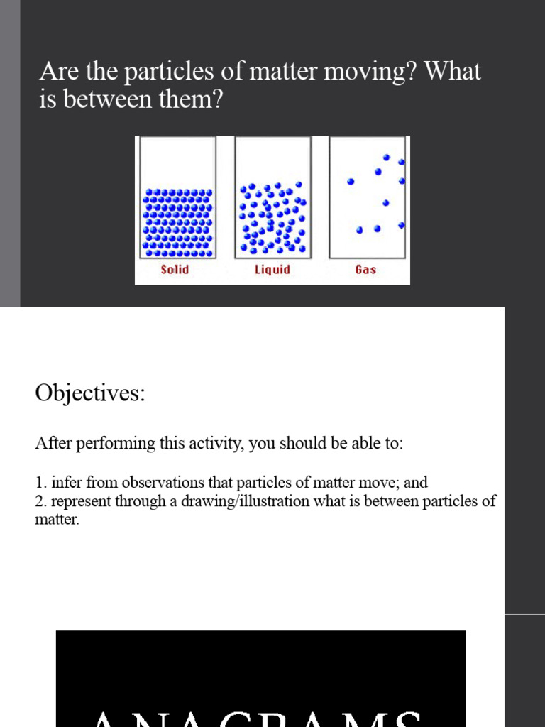 Activity 3 Are The Particles of Matter Moving | PDF