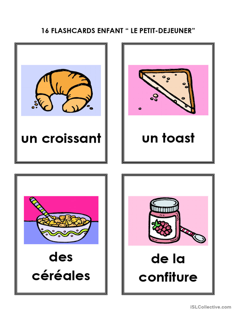 Flashcards Petit-Déjeuner | PDF