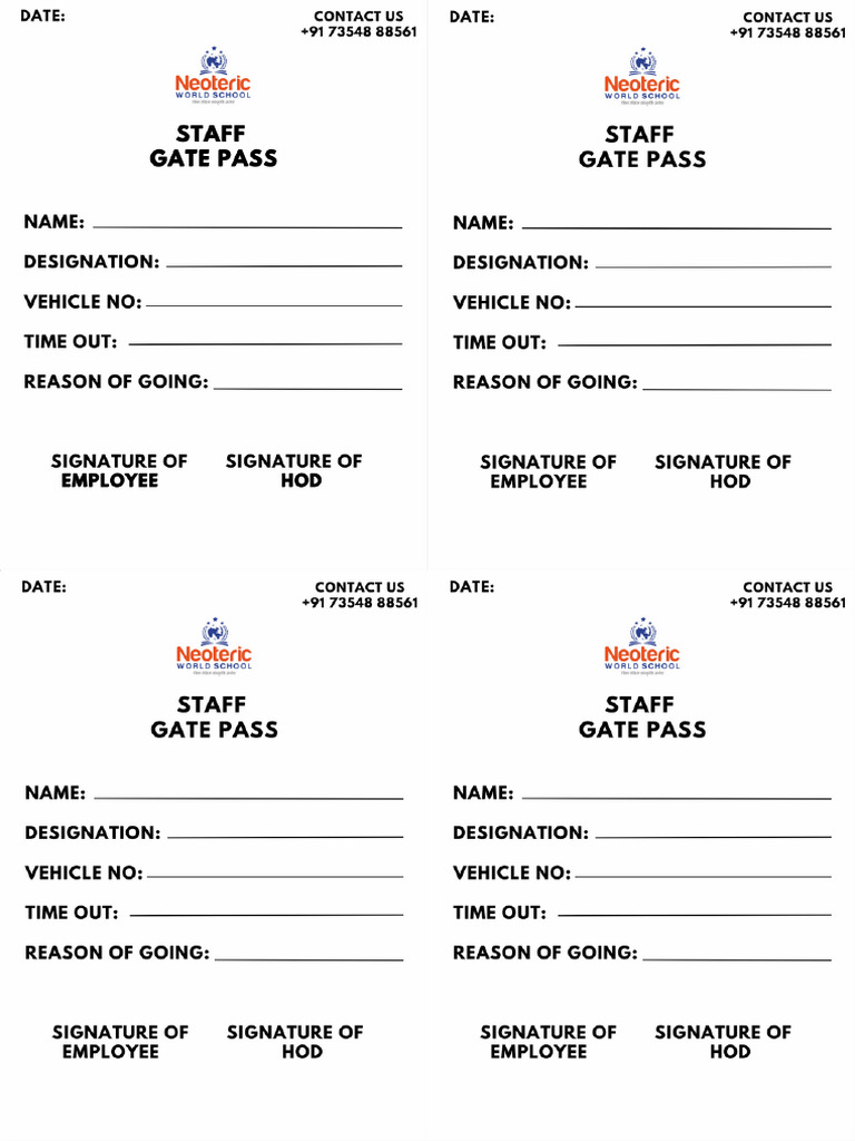 Staff Gate Pass | PDF