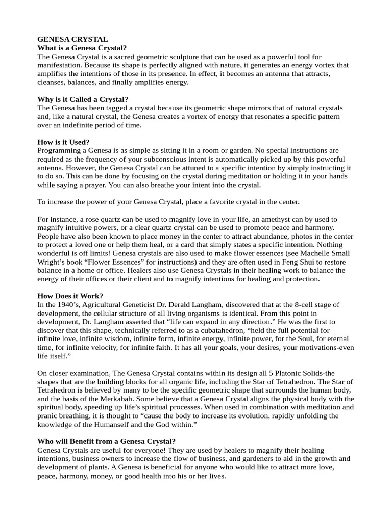 Genesa Crystal | PDF