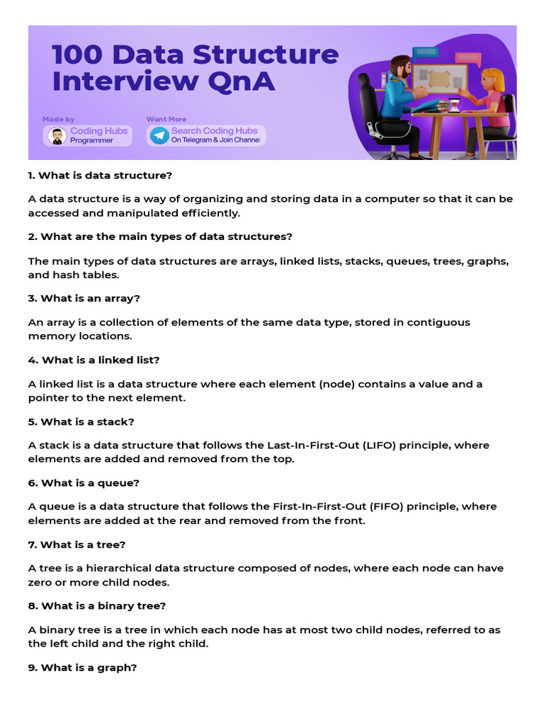 100 Data Structure Interview QnA | PDF 100 Data Structure Interview QnA | PDF