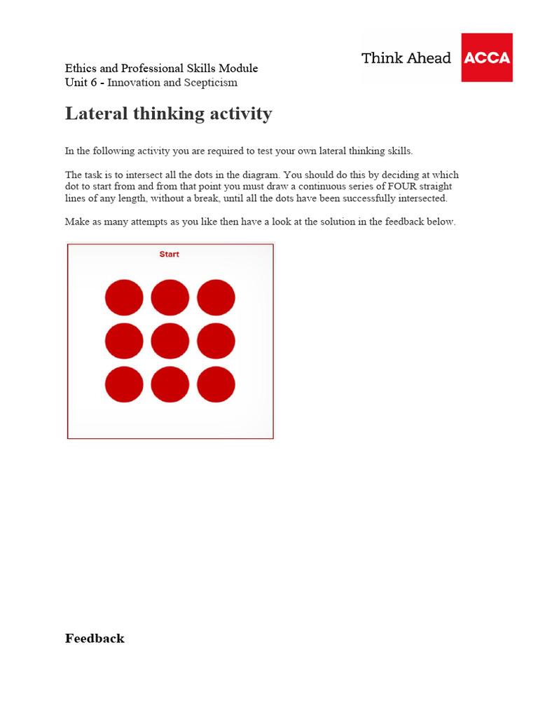 Lateral Thinking Challenge | PDF