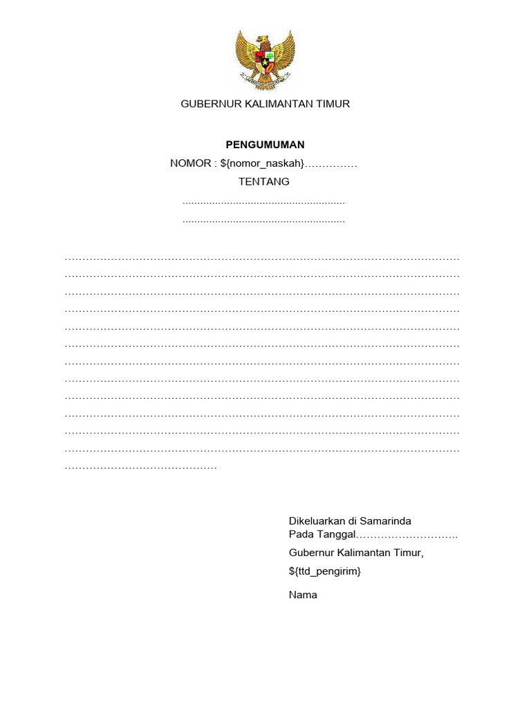Template Pengumuman Tnd 2023 Pdf