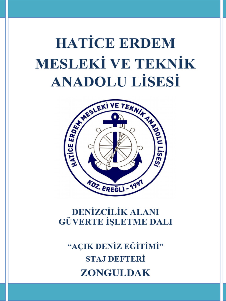 Guverte Acik Deniz Staj Defteri | PDF