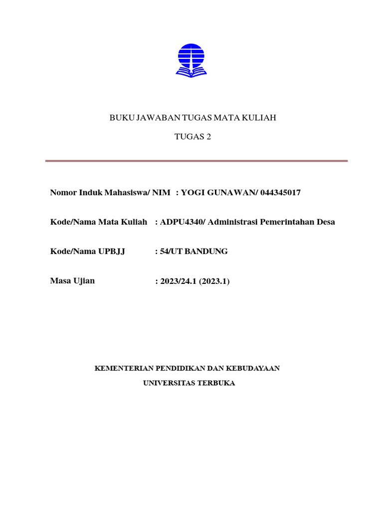 BJT Tugas 2 Administrasi Pemerintahan Desa | PDF