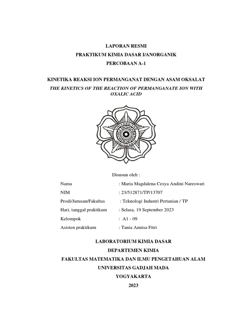 Laporan Resmi Kimia A1111 | PDF