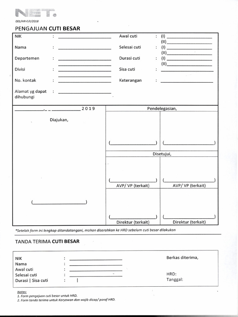 Form Cuti Besar | PDF