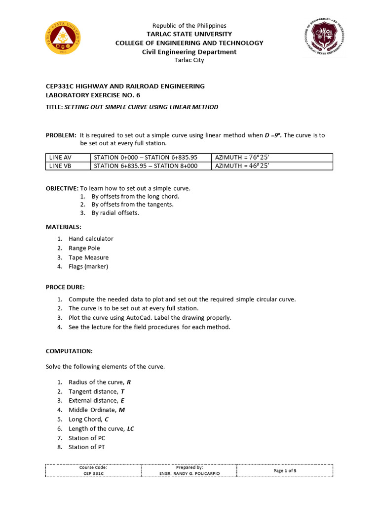 Laboratory Exercise No. 6 - BSCE3F | PDF
